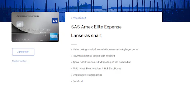 Amex lanserar inom kort ett nytt betalkort för utlägg