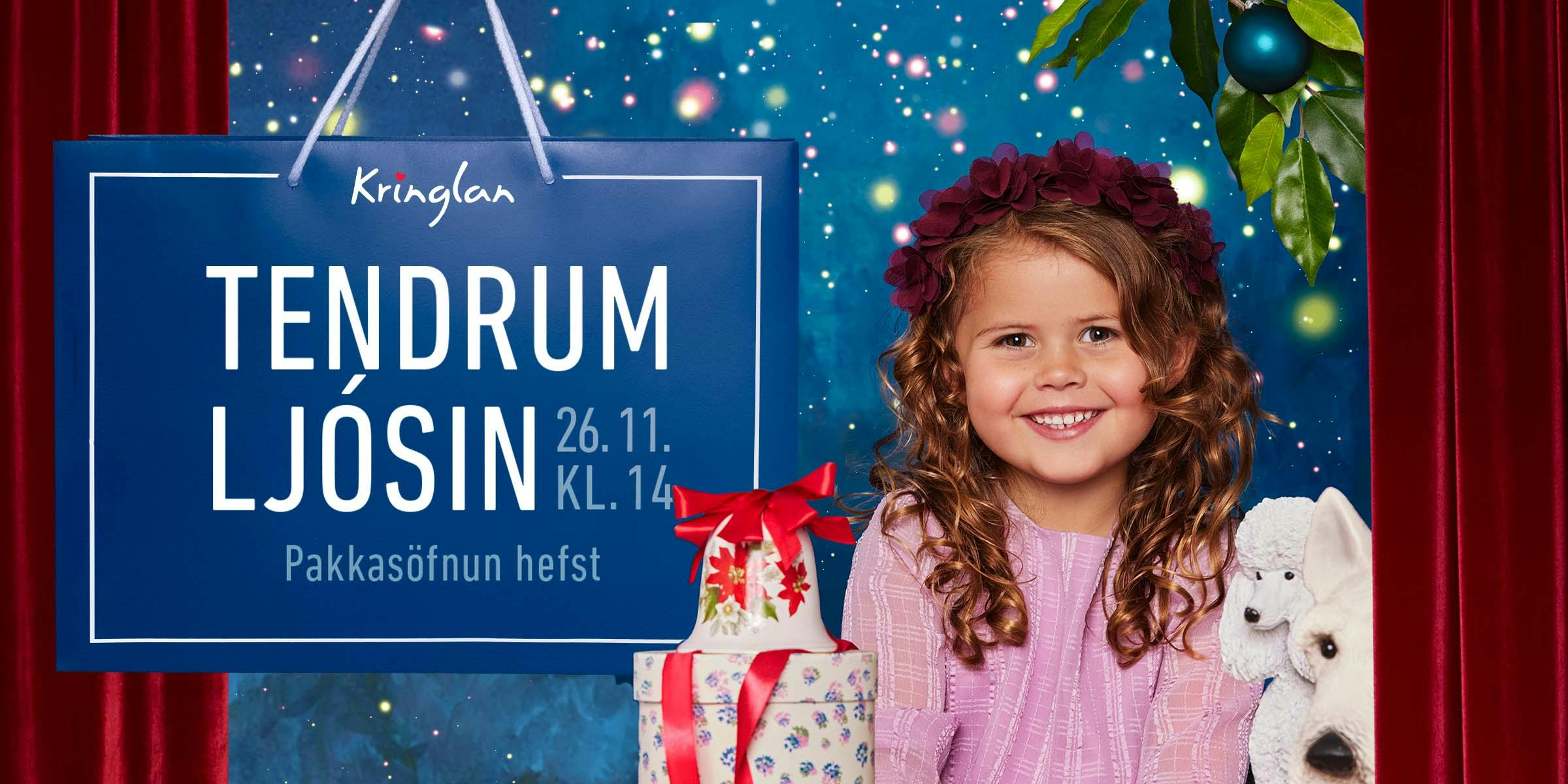 Emil og Ída tendra ljósin á jólatré Kringlunnar