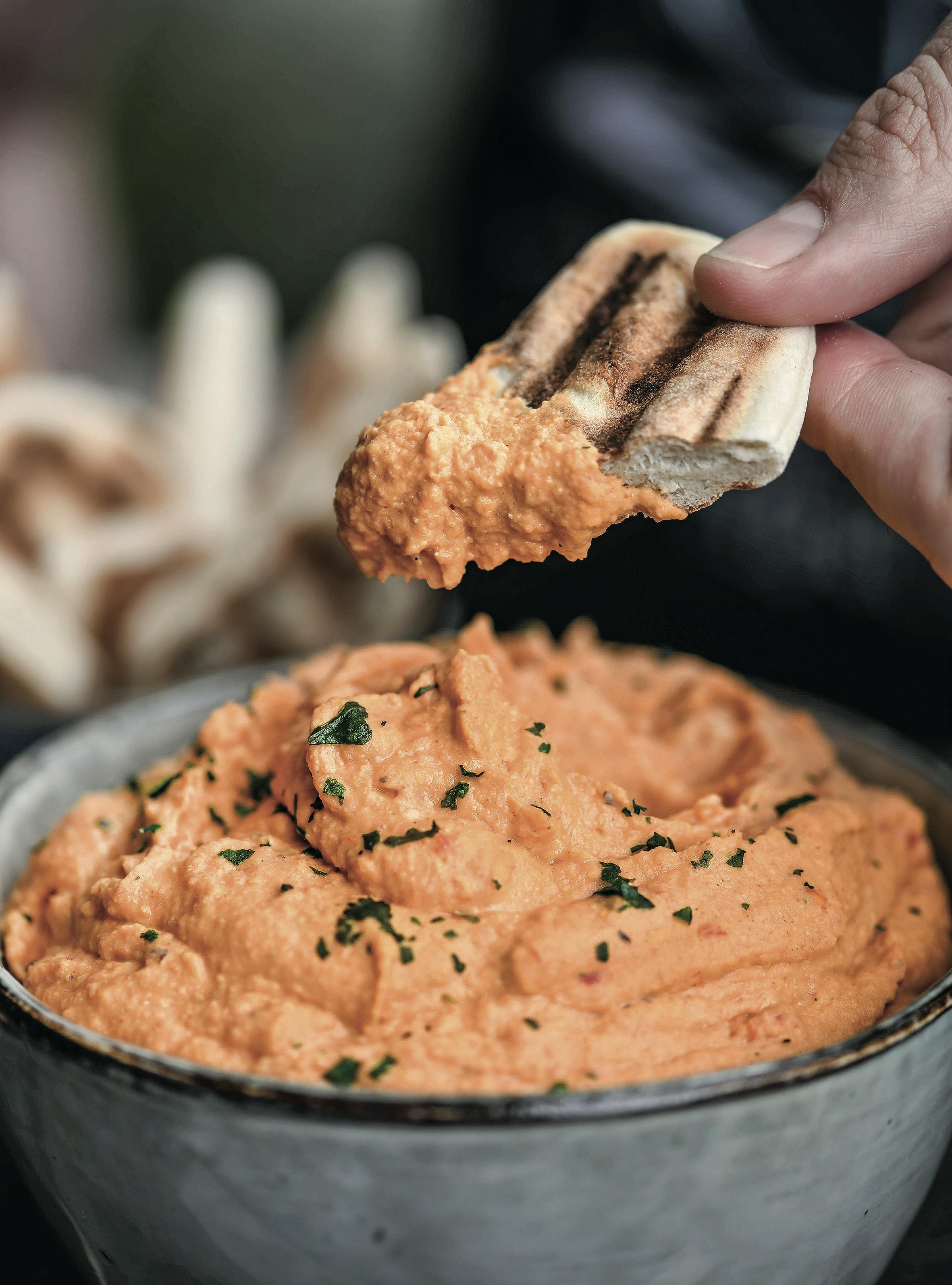 Red houmous aux poivrons grillés