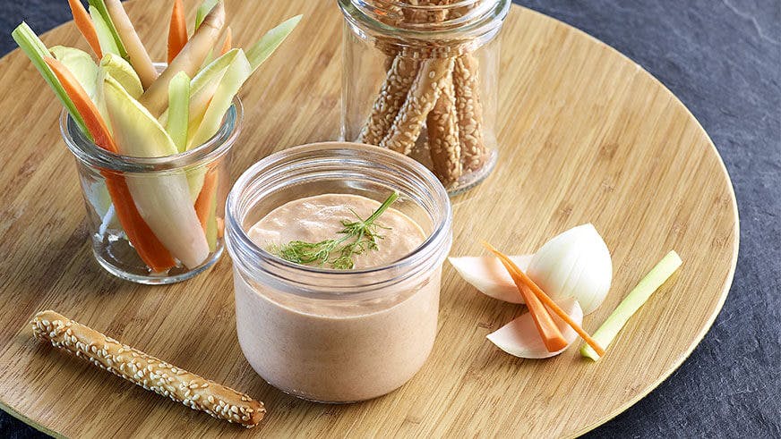 Méli-mélo de crudités et sa sauce homard