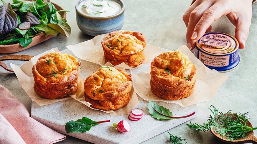 Muffins au saumon - Recette muffin au saumon - Conserverie la belle-iloise