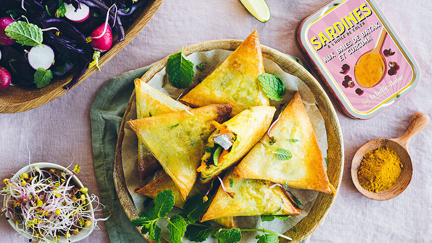 Samoussa aux sardines - Recette avec sardines en boîte, samoussas de ...