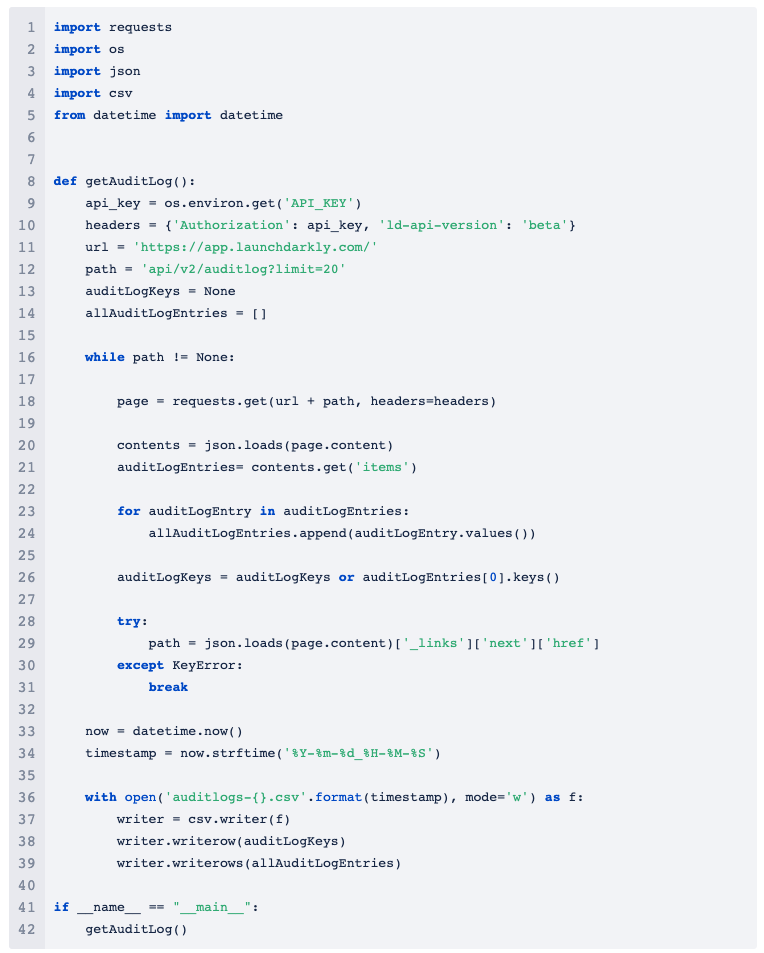 An Alternate Way to Export Audit Logs Using LaunchDarkly's REST API ...