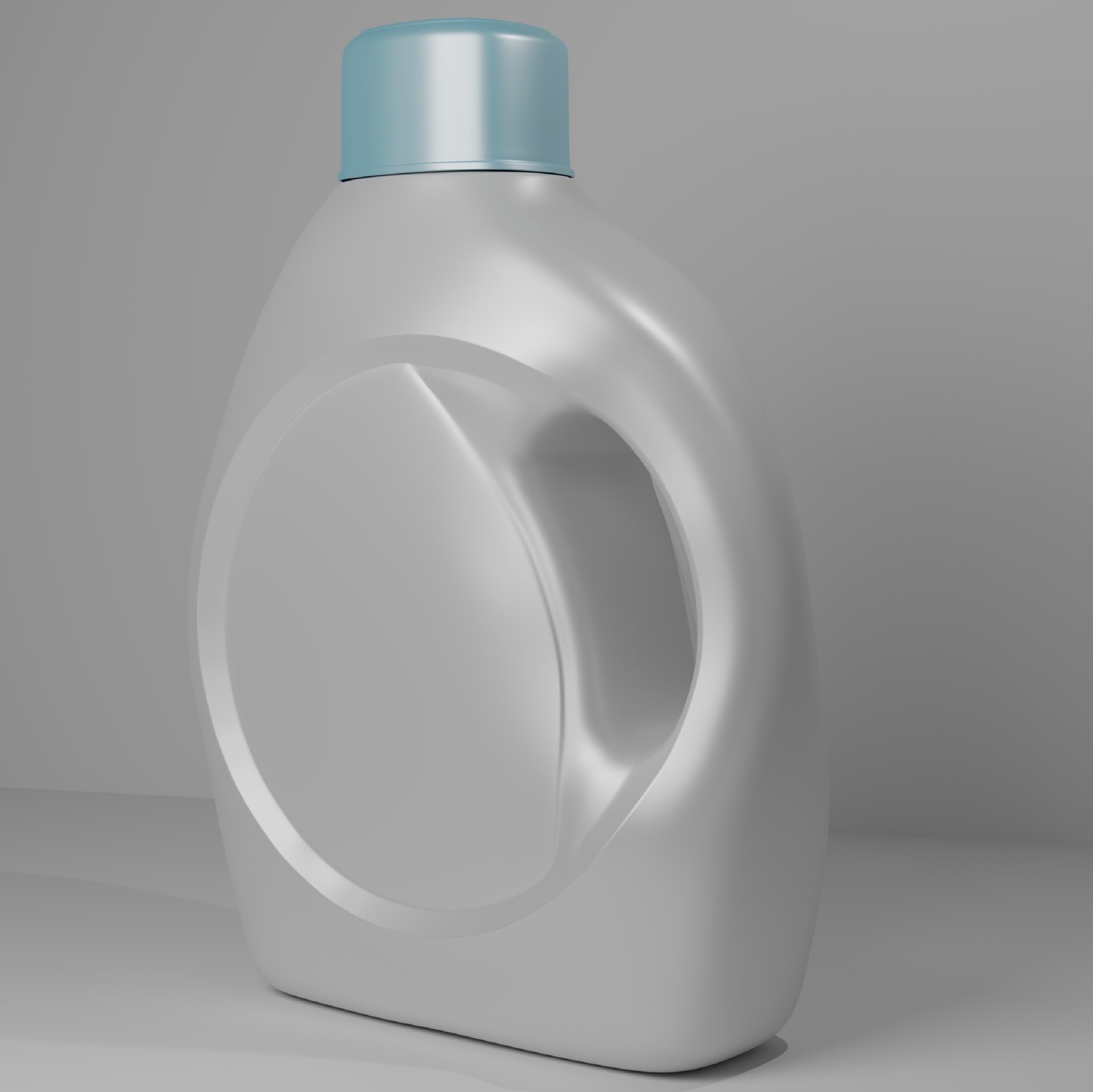 Grey laundry detergent bottle