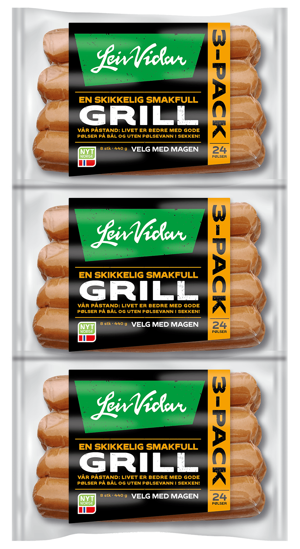 3-pack Leiv Vidar Grillpølser - Leiv Vidar
