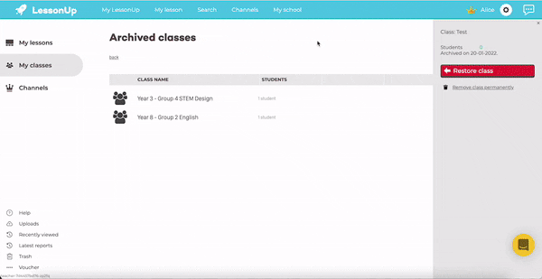 Lessonup | Archieve and delete your digital classes before the summer break