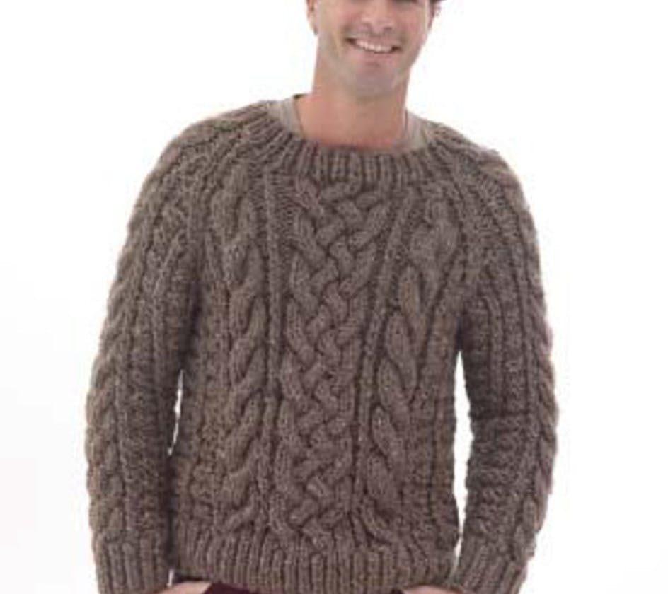 Top 5 Free Aran Jumper Knitting Patterns for Men | LoveCrafts