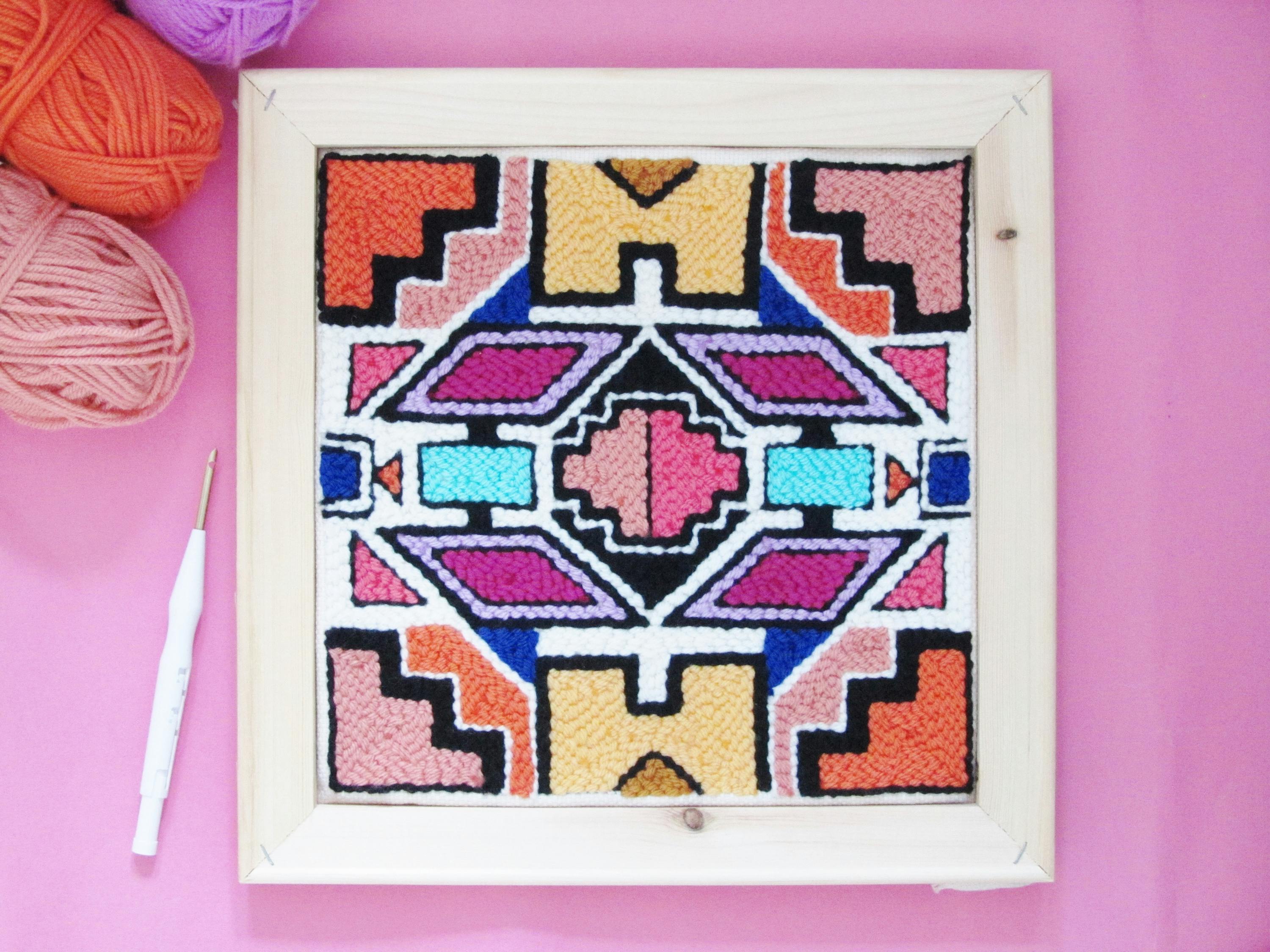 Geometric punch needle pattern tutorial | LoveCrafts