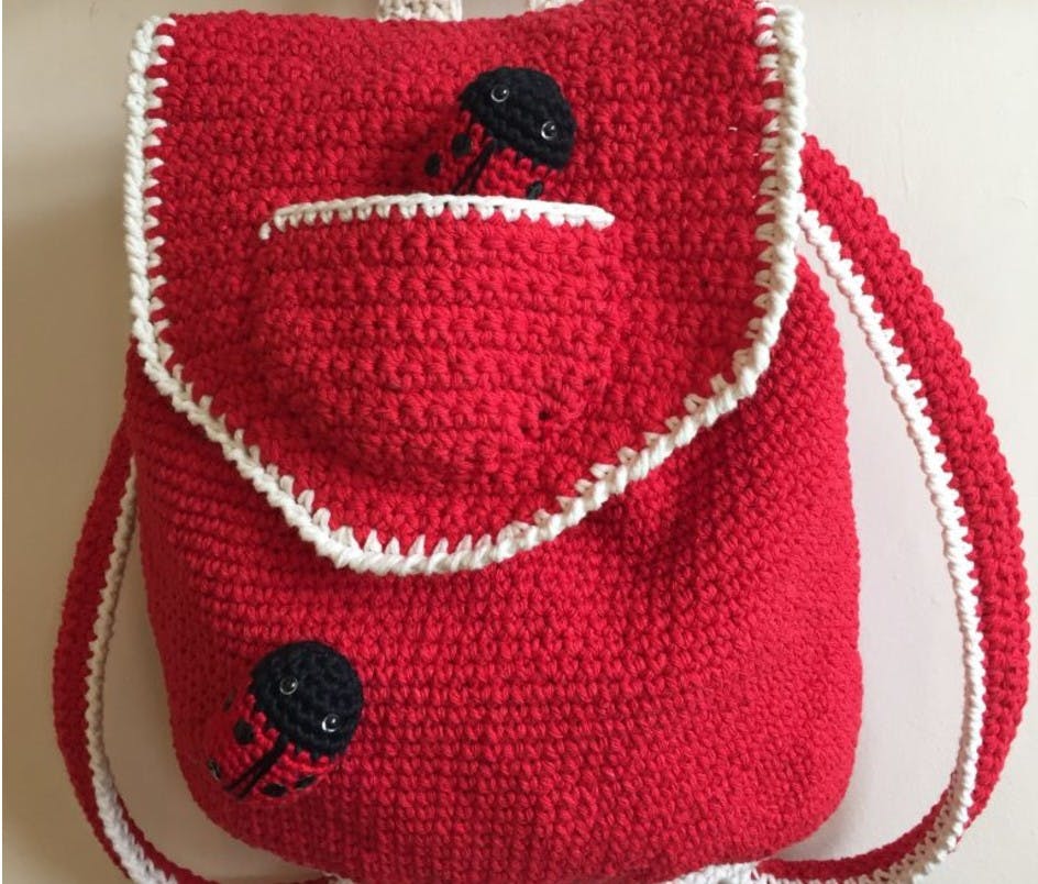 Crochet the cutest ladybug backpack | LoveCrafts