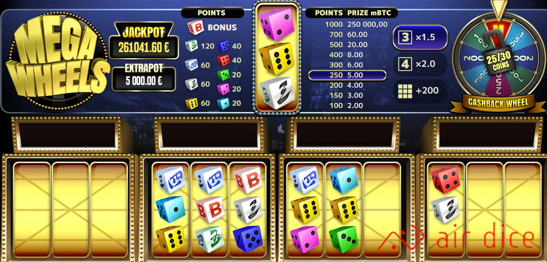 Mega Wheels Dice de Airdice, tournez la rouez bonus | Lucky Games