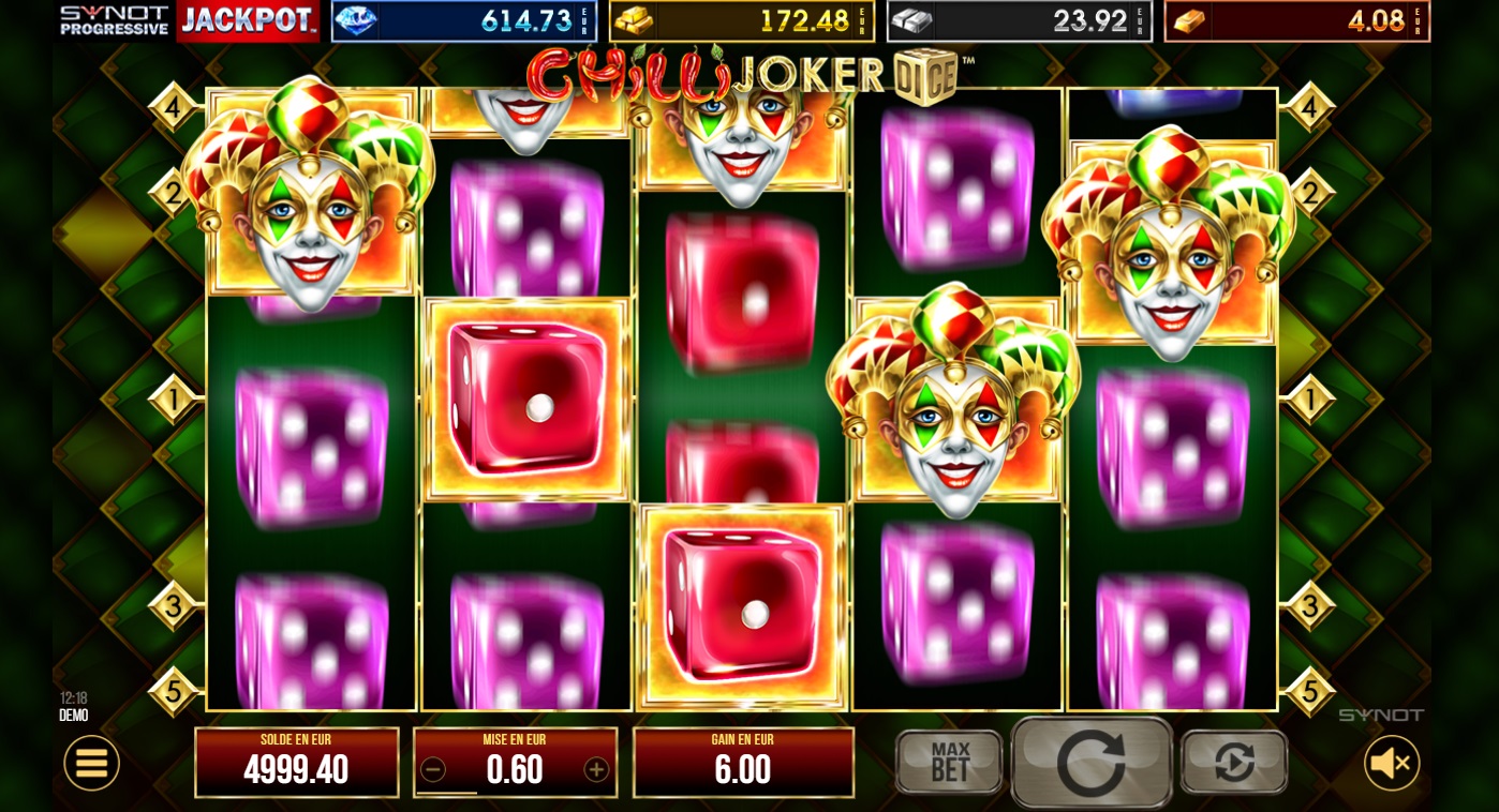 Winst vol pepers op Chilli Joker Dice van Synot | Lucky Games