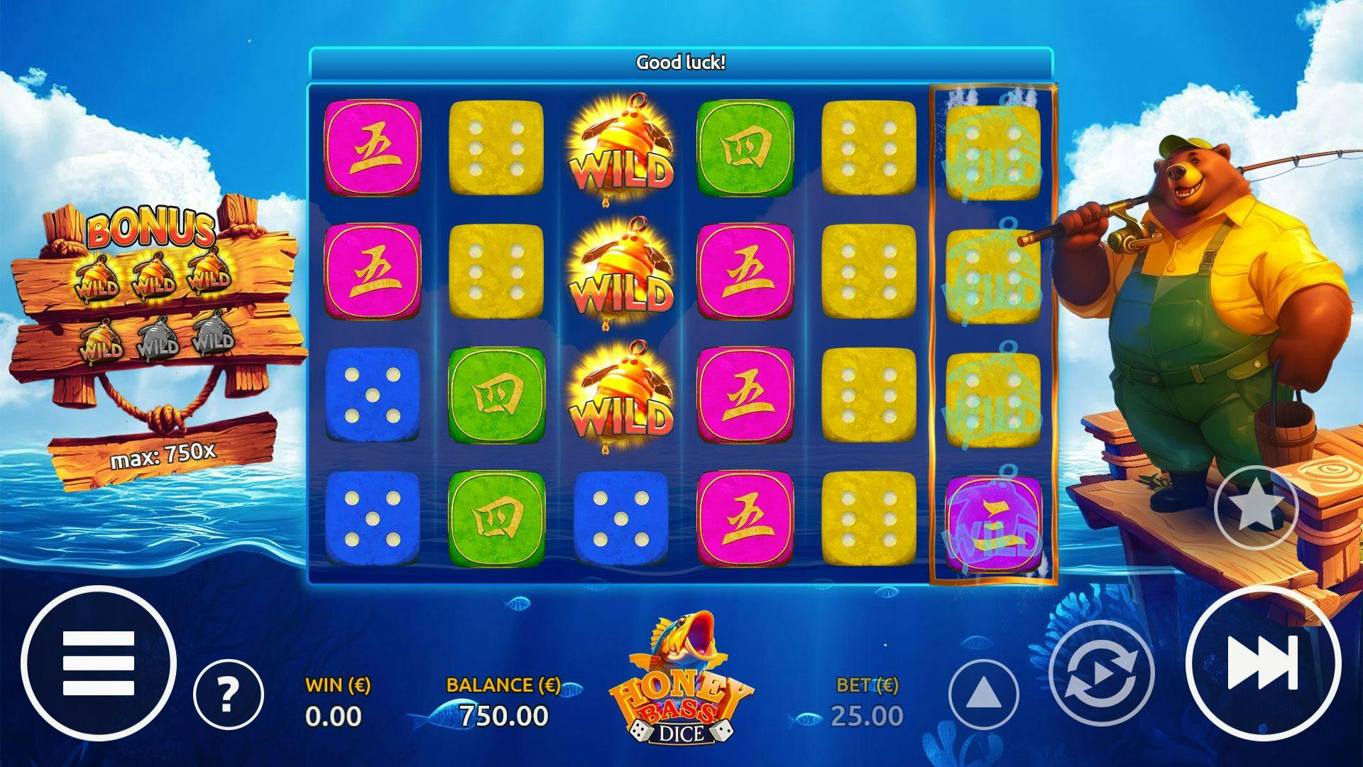 Fishing season is open with Honey Bass Dice | Lucky Games