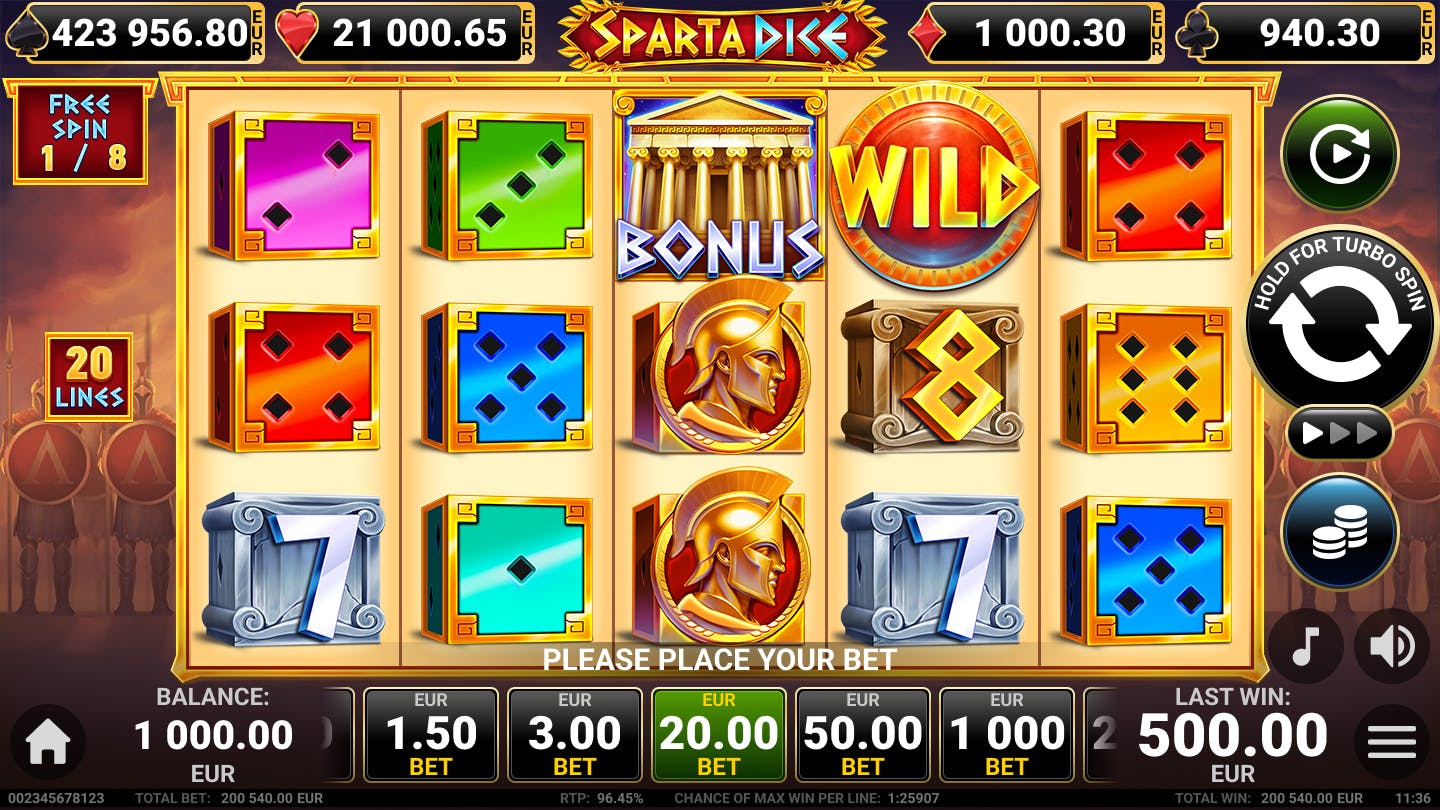 20 Sparta Dice: Enter the arena! | Lucky Games