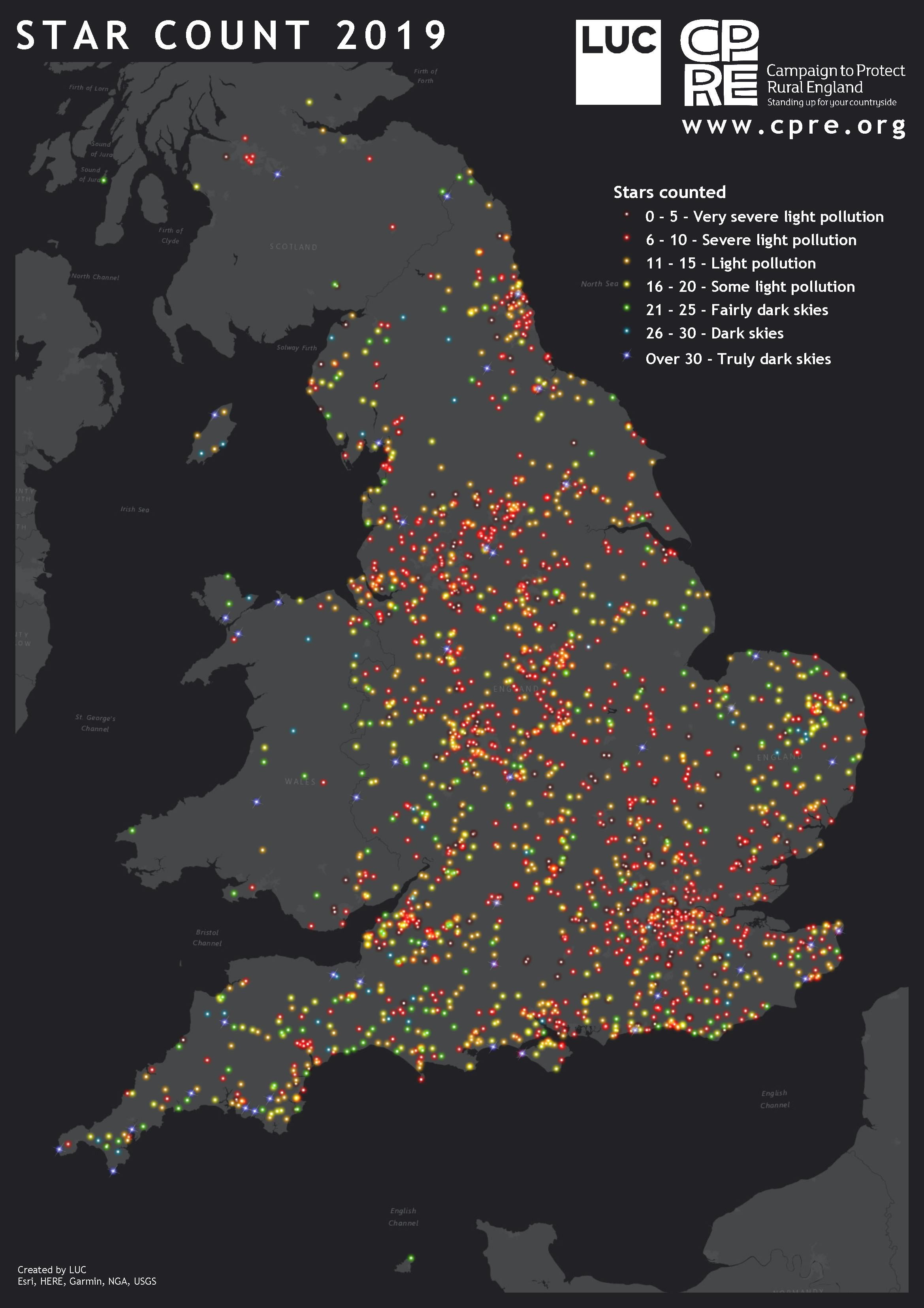 LUC provides interactive visualisation for CPRE Star Count | LUC