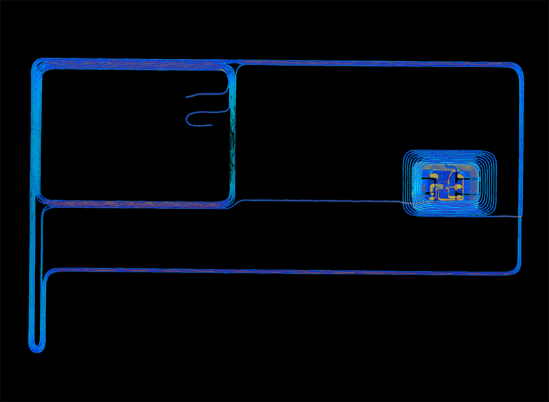 Inside a contactless credit card