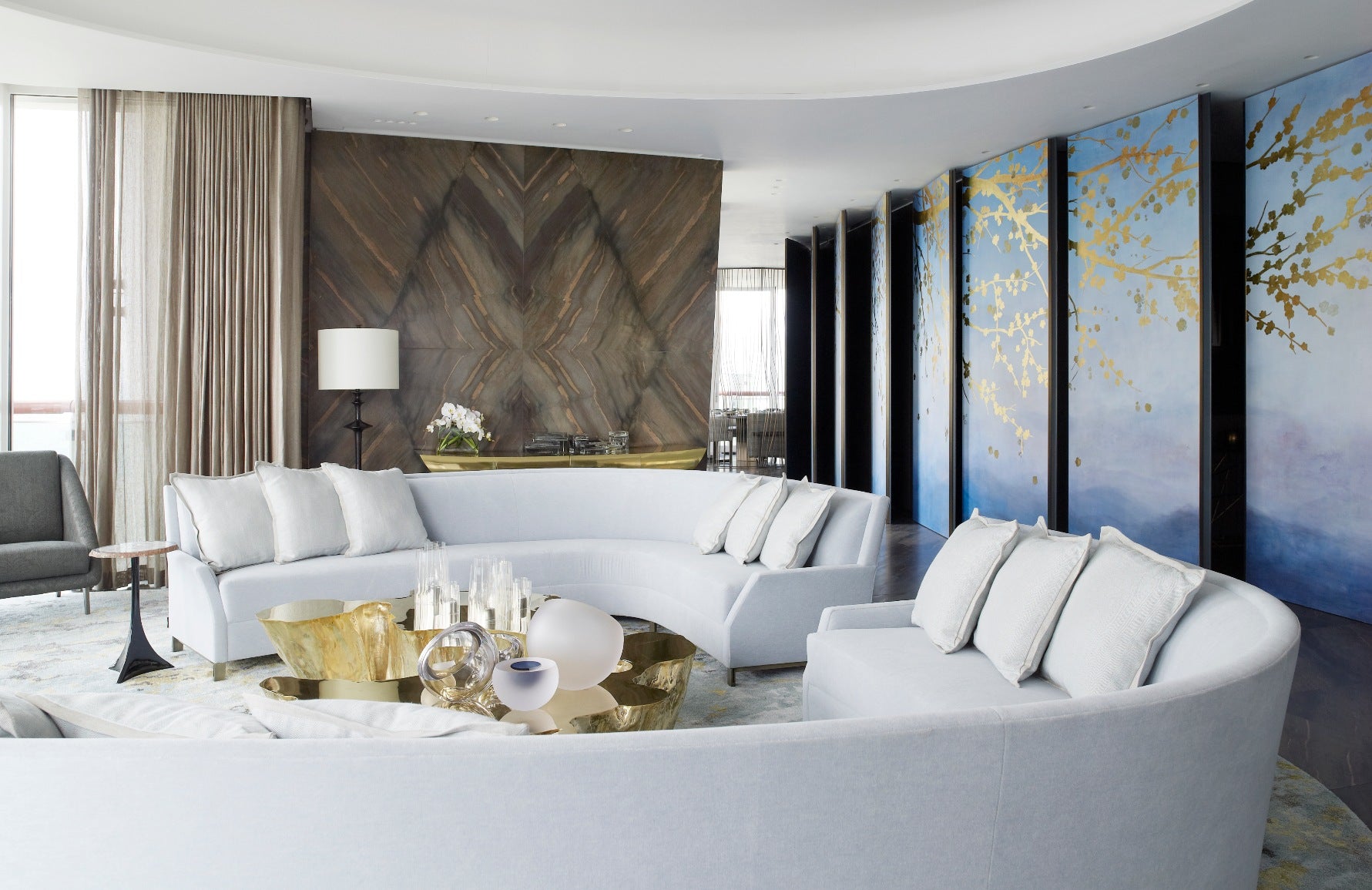 Luxury curved sofa store