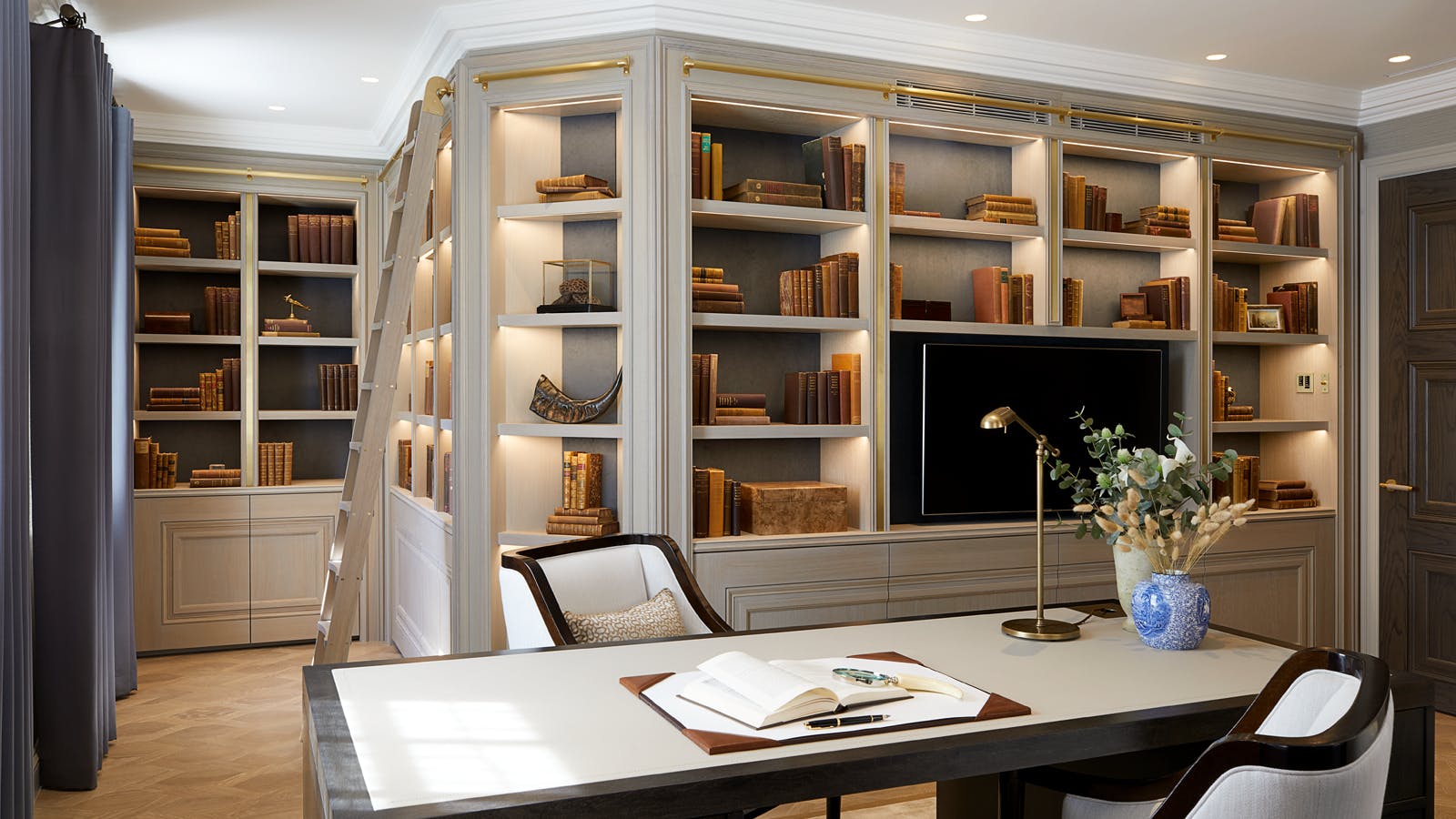 home library with study table
