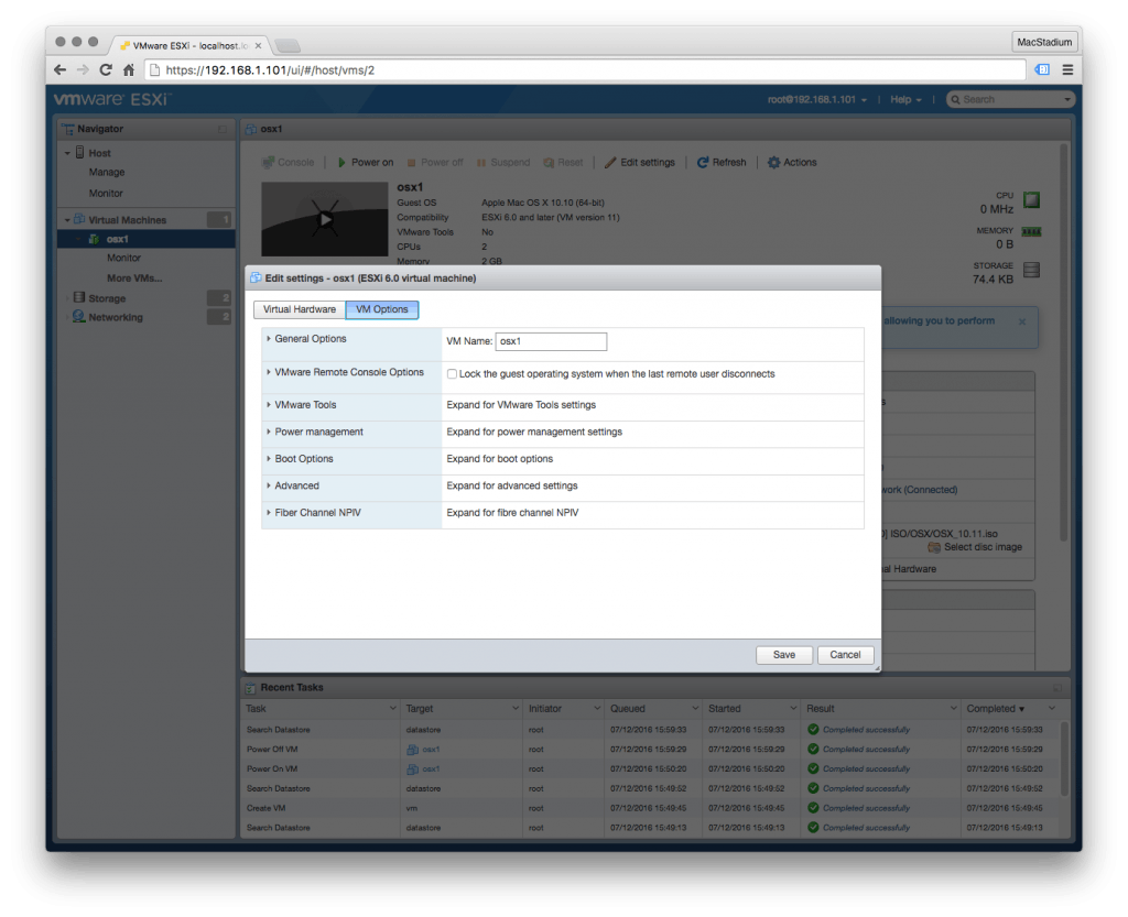 Bug Fix Deploying Osx Vms To A Single Esxi Host Via Embedded Host Client Macstadium Blog