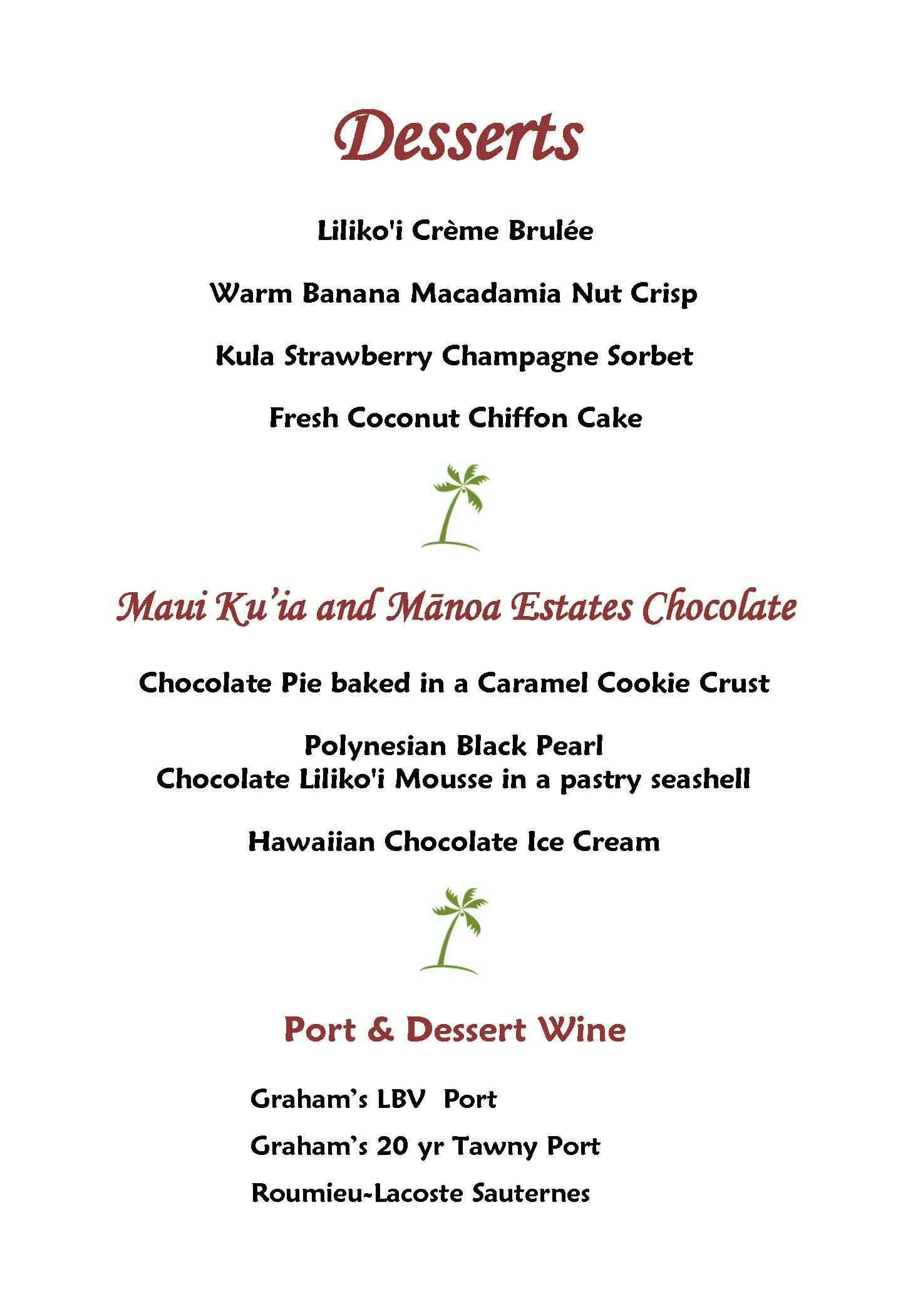 Lunch & Dinner Menu | North Shore Maui Hawaii