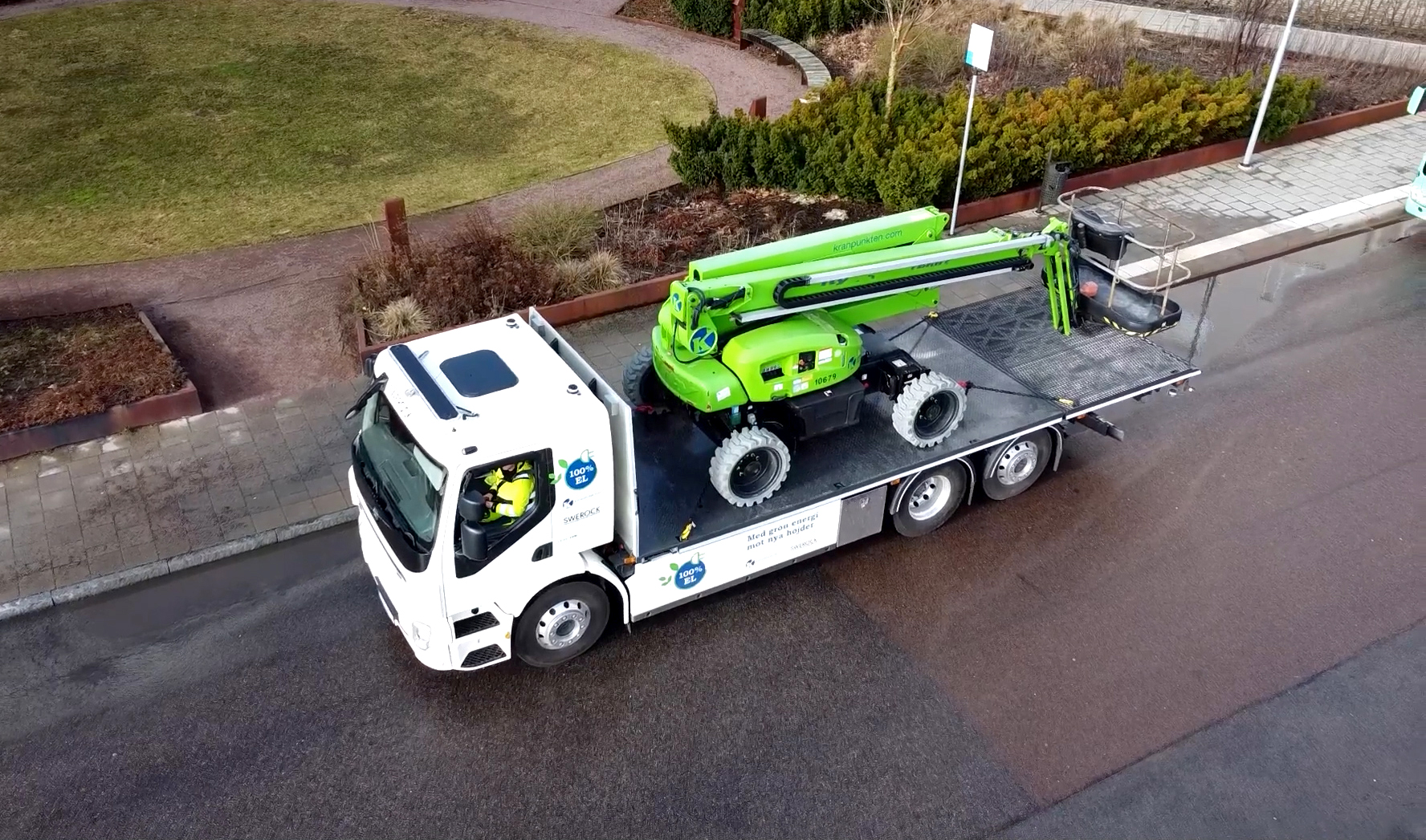 Elektrisk lastbil på byggen i Göteborg