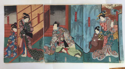 This triptych is from a production of Sept., 1851 in which Danjuro VIII ...