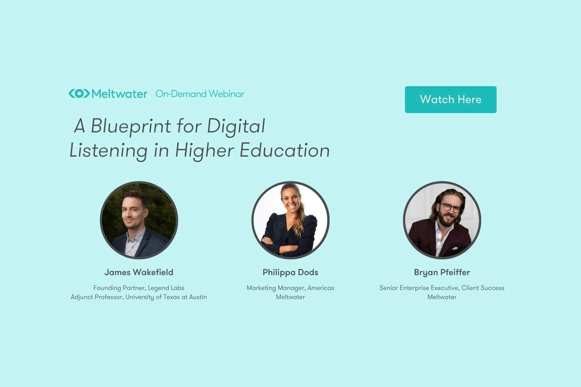 Webinar: A Blueprint for Digital Listening in Higher Education Webinar: A Blueprint for Digital Listening in Higher Education