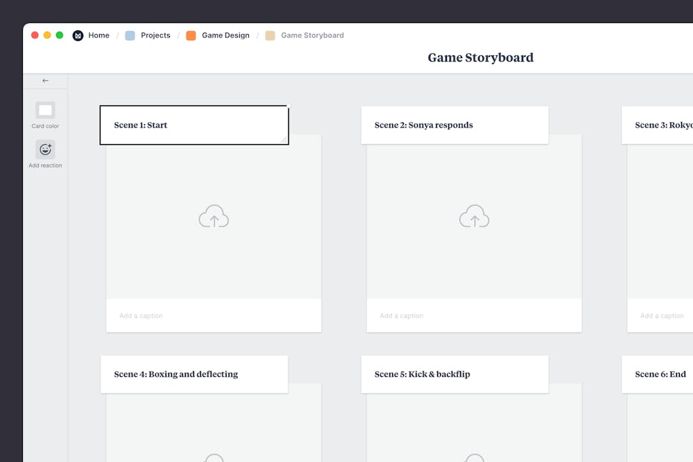 Game Storyboard Template & Example - Milanote