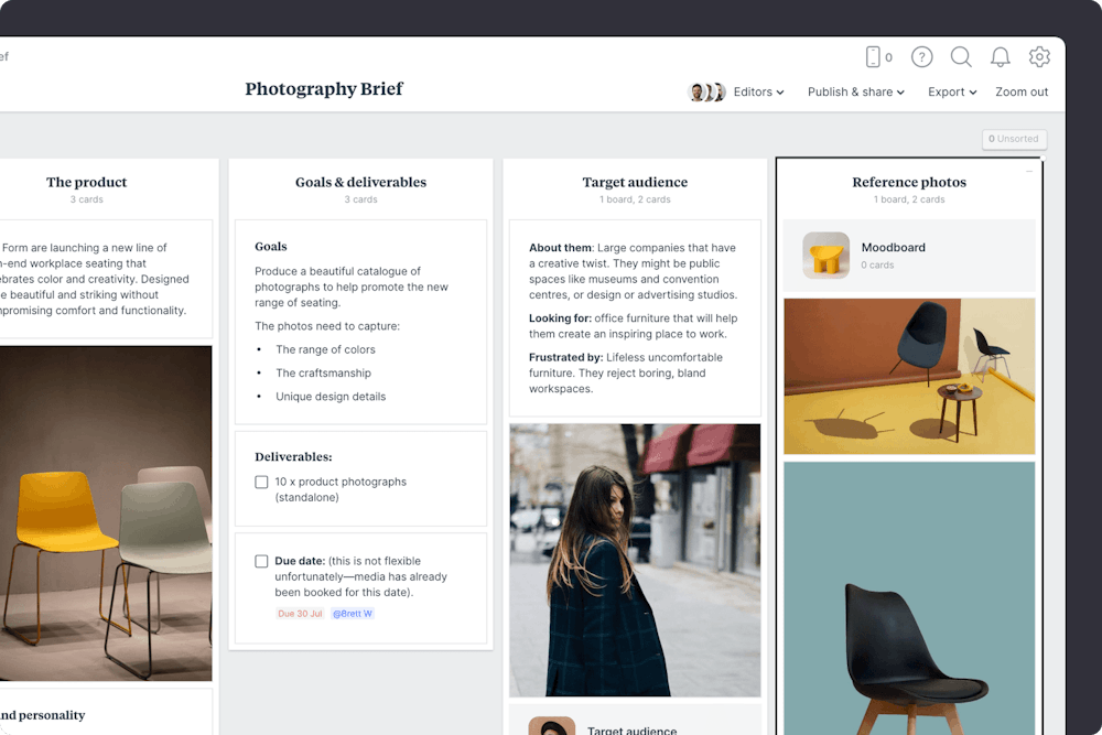 Photoshoot Plan - Template & Example - Milanote