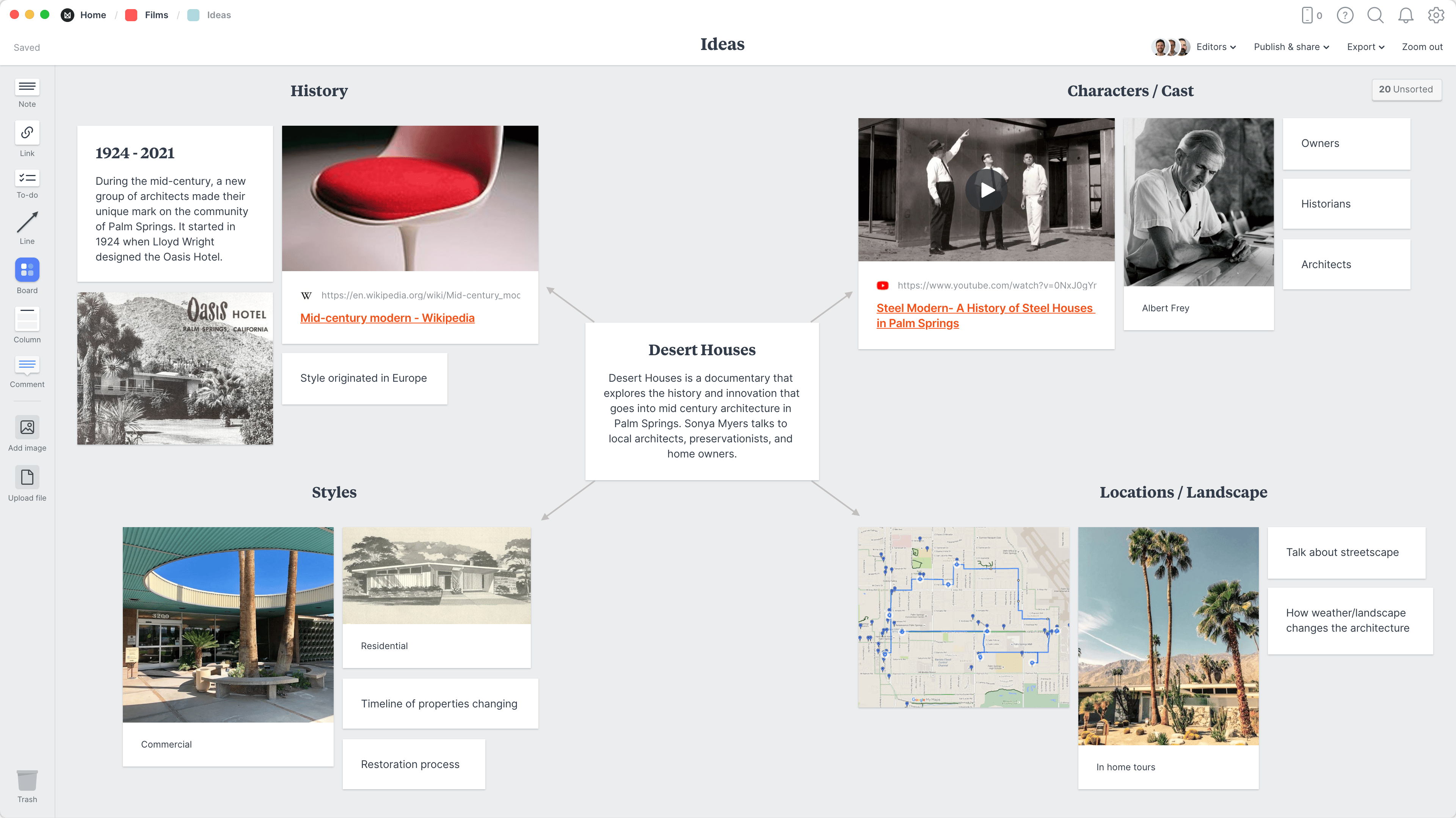 Film Brainstorming - Template & Example - Milanote