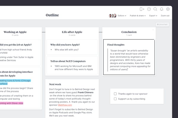 Podcast Episode Plan - Free Template & Example - Milanote