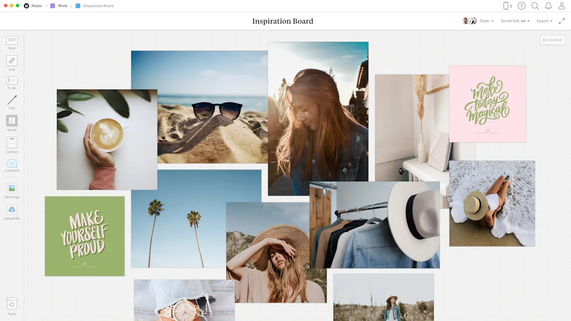 Inspiration Board Template - Vision Board Inspiration - Milanote