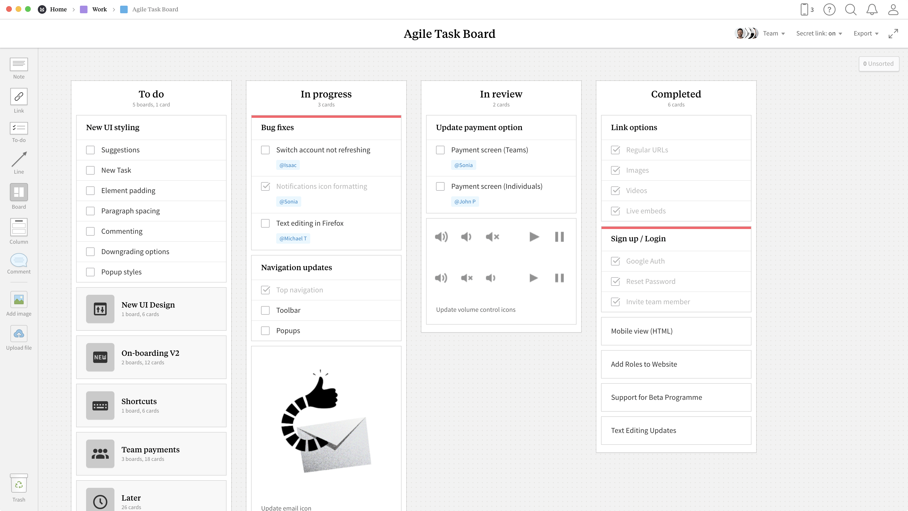 Agile Task Board - Scrum Board Template & Example - Milanote