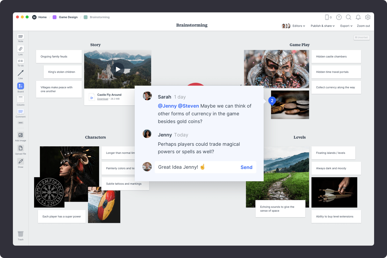 Game Design Brainstorming - Template & Example - Milanote