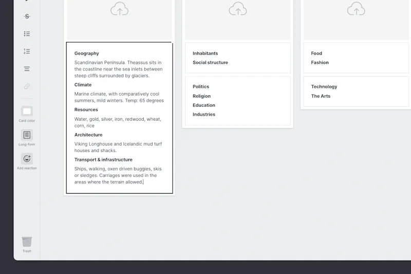 World Building Game Design Template & Example - Milanote