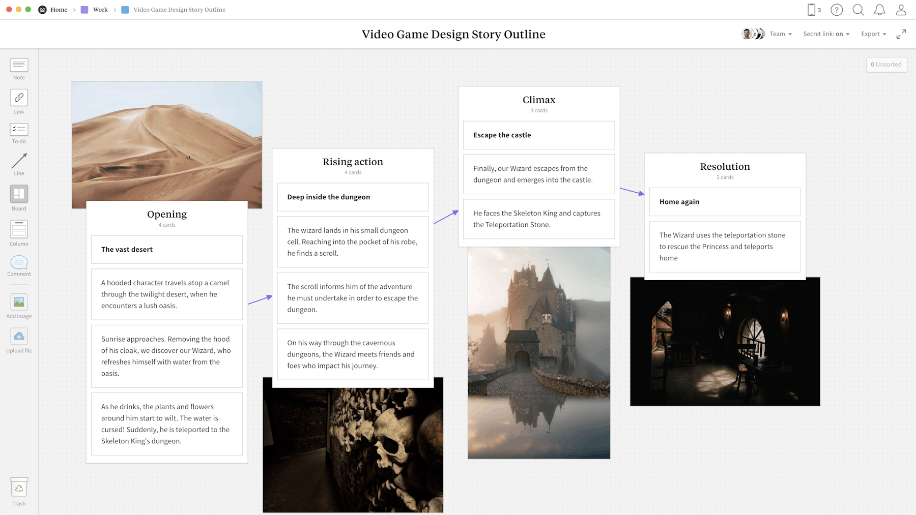 Game Design Story Outline Template & Example - Milanote