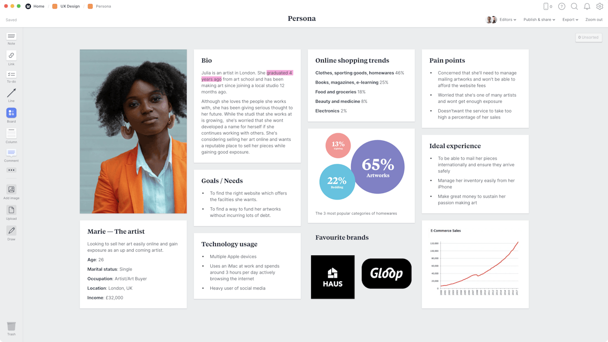 UX Research Brief Template & Example Project - Milanote
