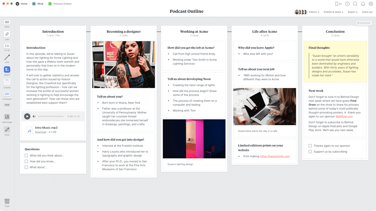 Free Podcast Outline Template & Example - Milanote Free Podcast Outline Template & Example - Milanote