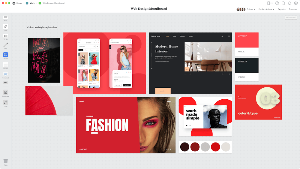 Web Design Moodboard Template & Example - Milanote
