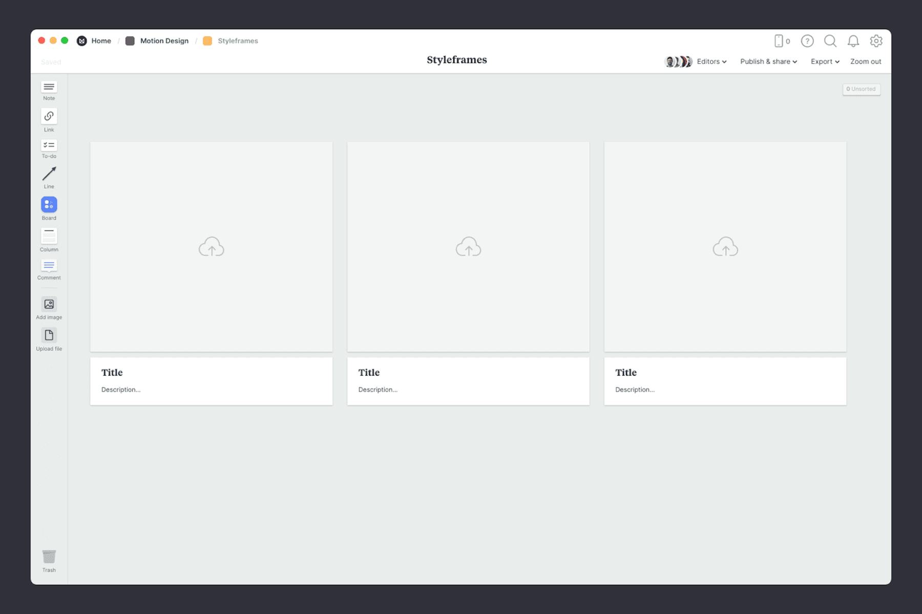 Motion Design Style Frames - Template & Example - Milanote