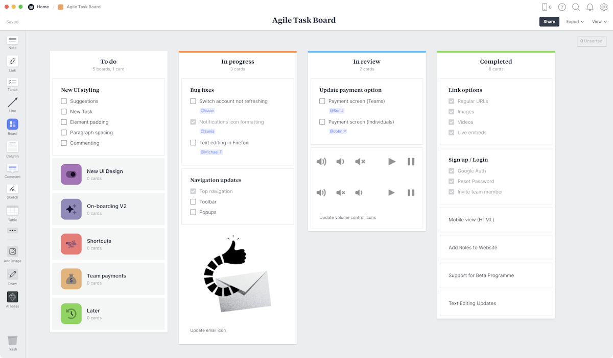 Agile Task Board - Scrum Board Template & Example - Milanote