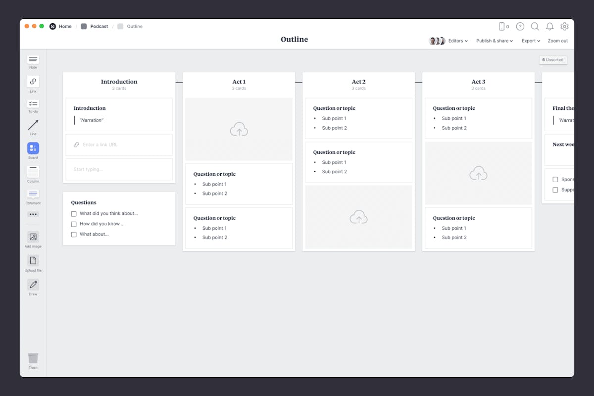 Free Podcast Outline Template & Example - Milanote