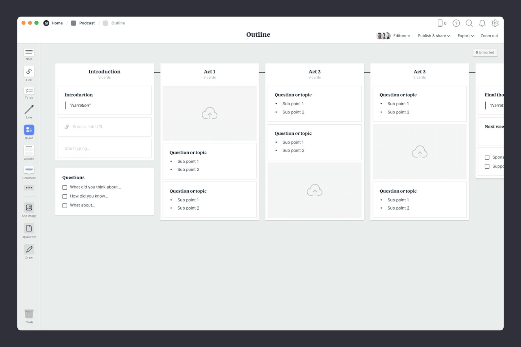 Free Podcast Outline Template & Example - Milanote