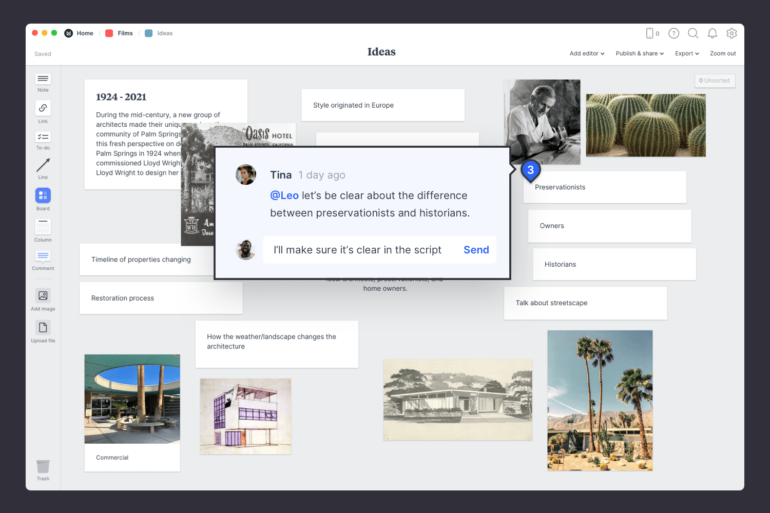 Film Brainstorming - Template & Example - Milanote