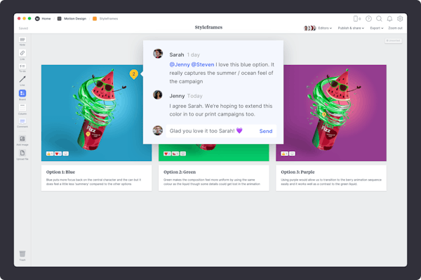 Motion Design Style Frames - Template & Example - Milanote