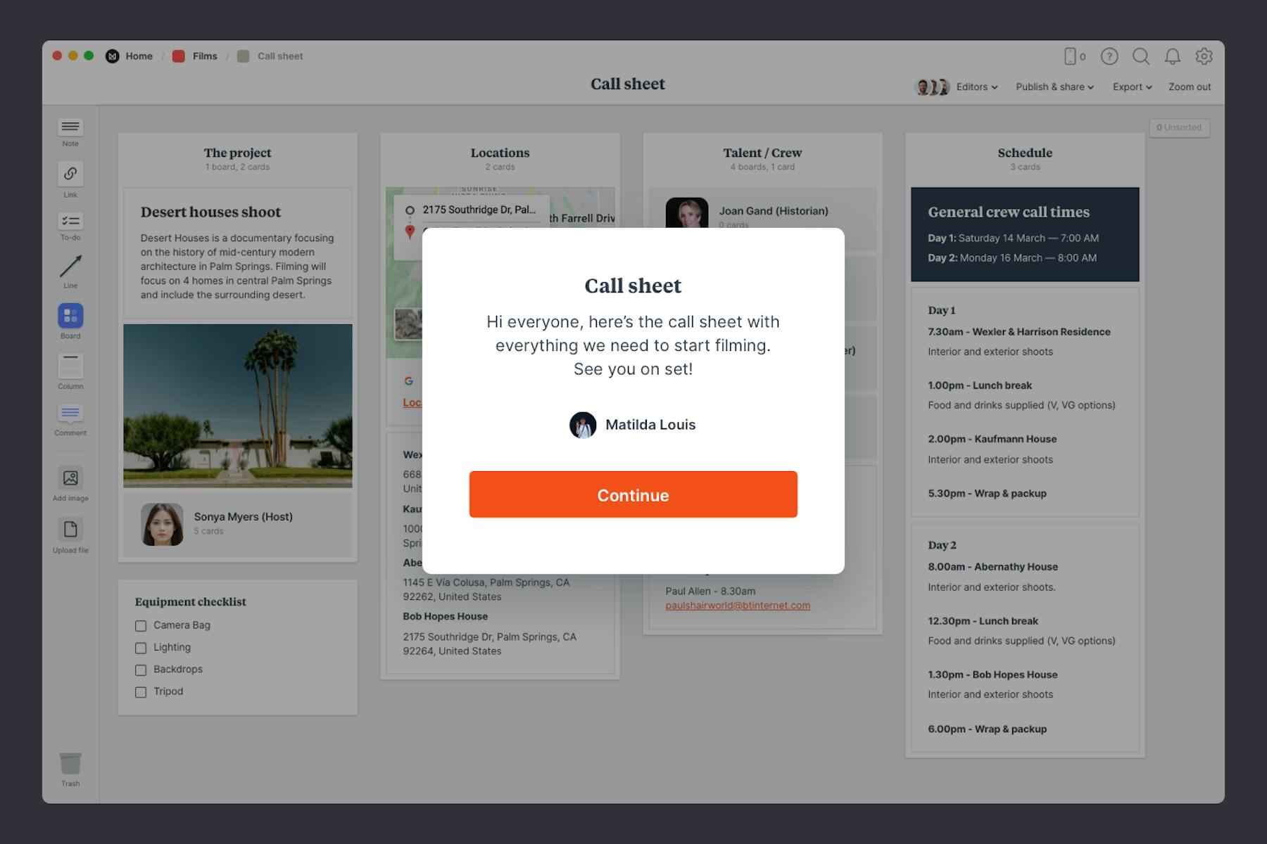 Film Call Sheet Template & Examples - Milanote