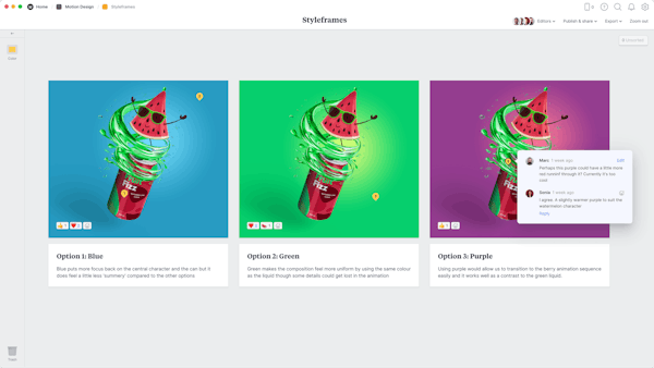 Motion Design Style Frames - Template & Example - Milanote