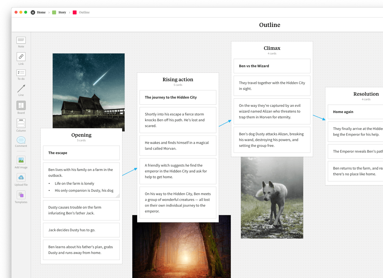 Pre production app for filmmakers - Milanote