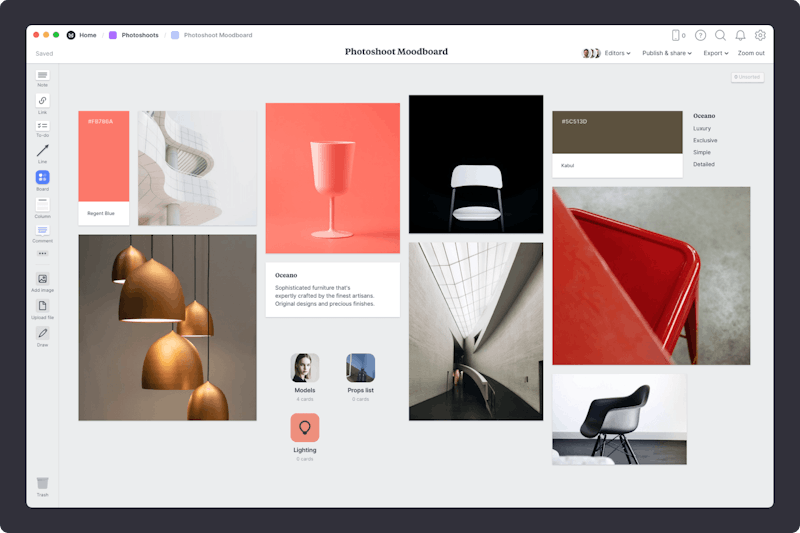 Photoshoot Plan - Template & Example - Milanote