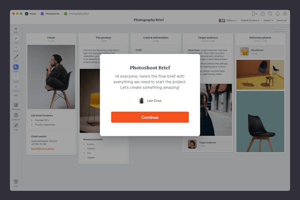 Photoshoot Plan - Template & Example - Milanote