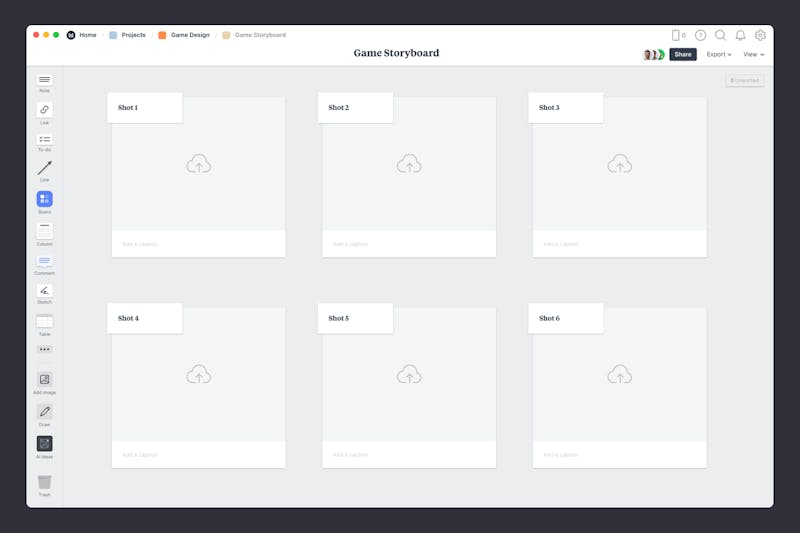 Game Storyboard Template & Example - Milanote
